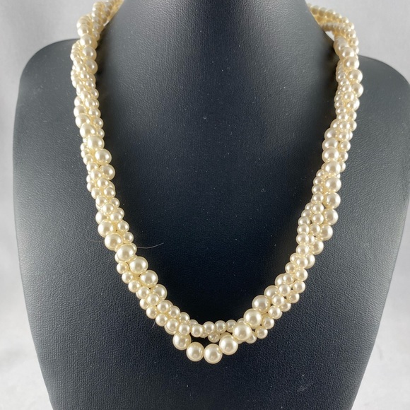 Rmn | Jewelry | Triple Twisted Strand Pearl Necklace | Poshmark
